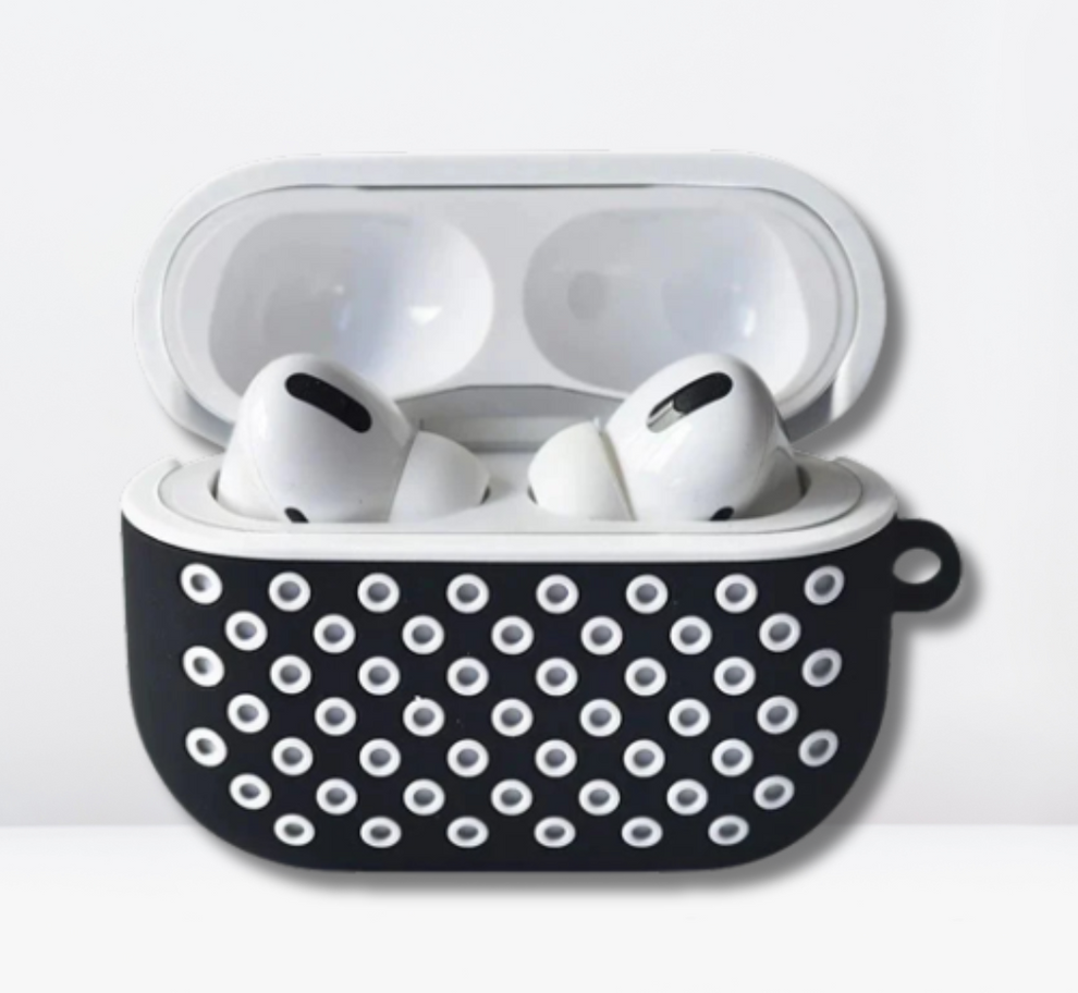 Premium Double Layer Silicone Case for (AirPods Pro / Pro 2 (Black & W ...