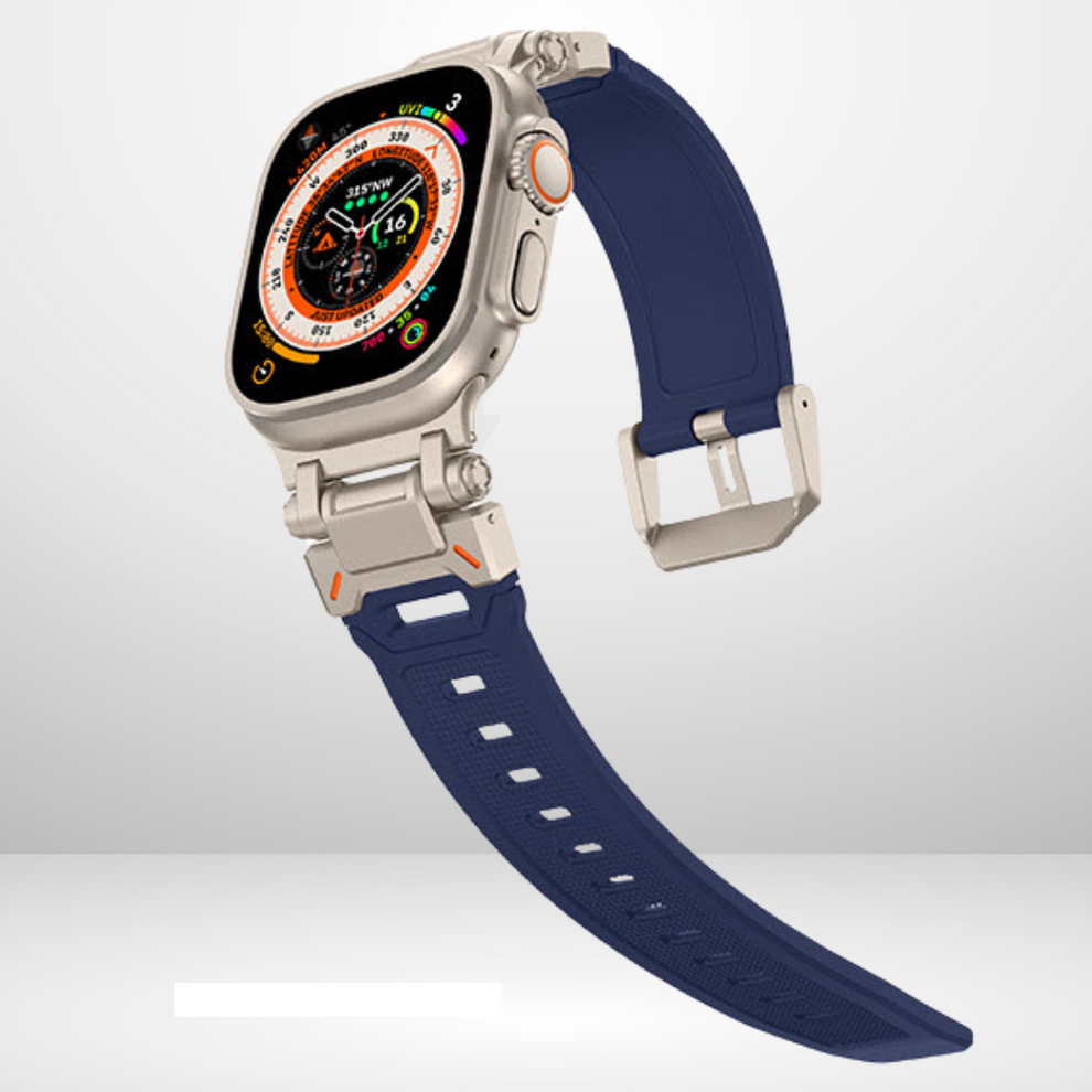 Premium Rubber Ultra Interlock Strap for iWatch 42/44/45/49 MM (BLUE ...