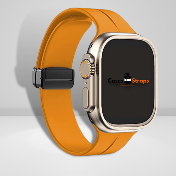 Silicone Magnetic Buckle Watch Strap Dark Yellow Color – Cases N Straps