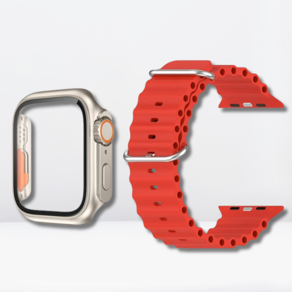Silicone Ocean Strap with Ultra Converter Combo Pack for iWatch 40/41 ...