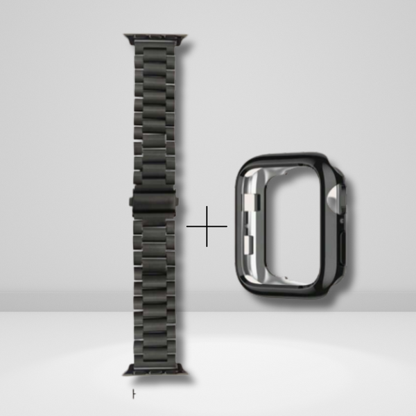 Stainless Steel Watchband & Case Set Combo For iWatch ( Black Color ...
