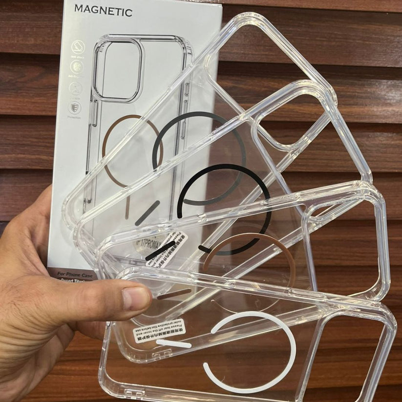 Transparent Clear Case with Colorful MagSafe for iPhone 17 Series ...