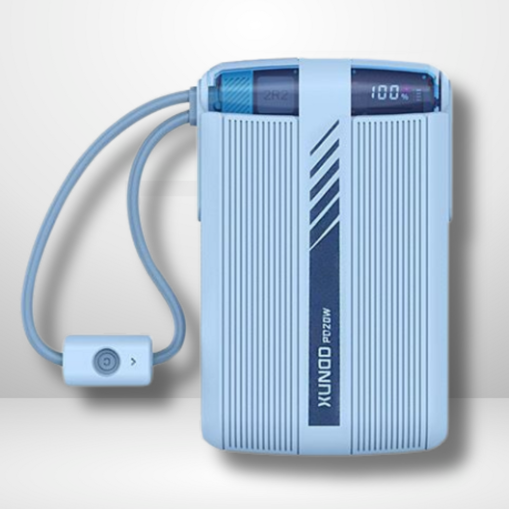 XUNDD PD 20W FAST CHARGE POWER BANK WITH DUAL CABLES (Sky Blue) – Cases ...